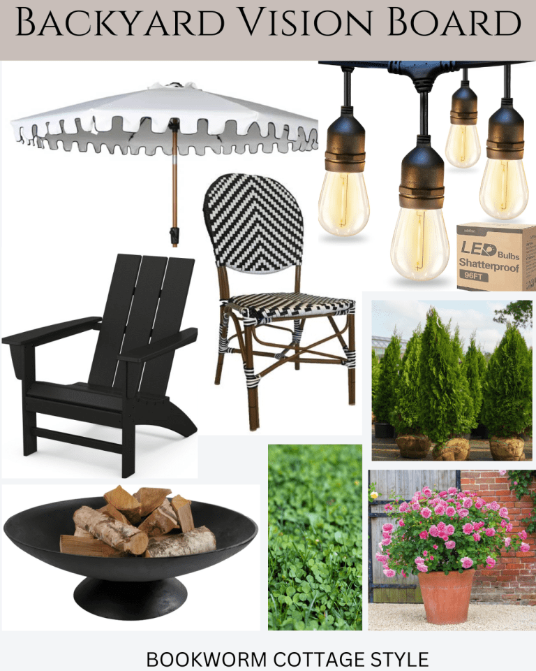 Backyard Vision Board – Bookworm Cottage Style